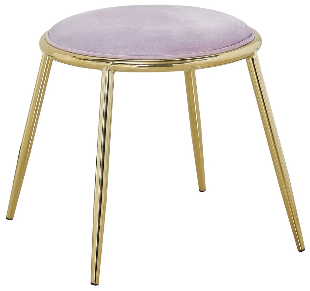 Sametová stolička Mauro Ferretti Ellen 45x45 cm, růžová/zlatá