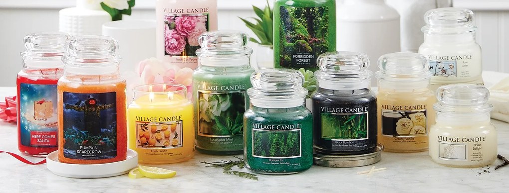 Village Candle – vonná svíčka Eucalyptus Mint (Eukalyptus a máta), 602 g