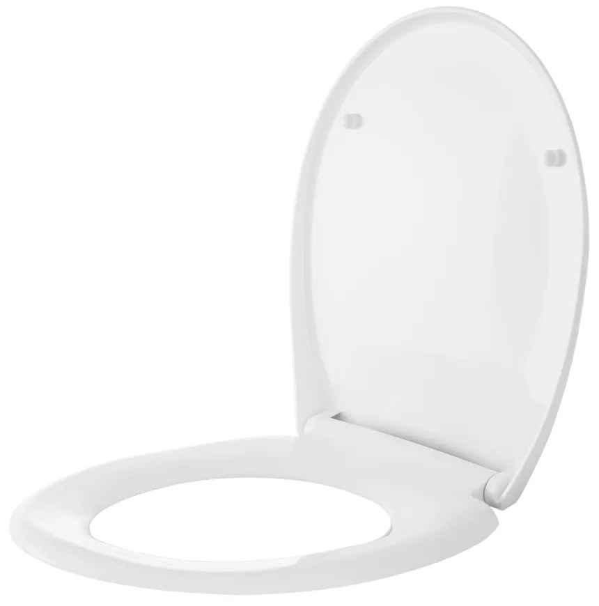 Erga Creta, toaletní WC sedátko 435x370mm z polypropylenu s pomalým zavíráním, bílá, ERG-GAM-D2