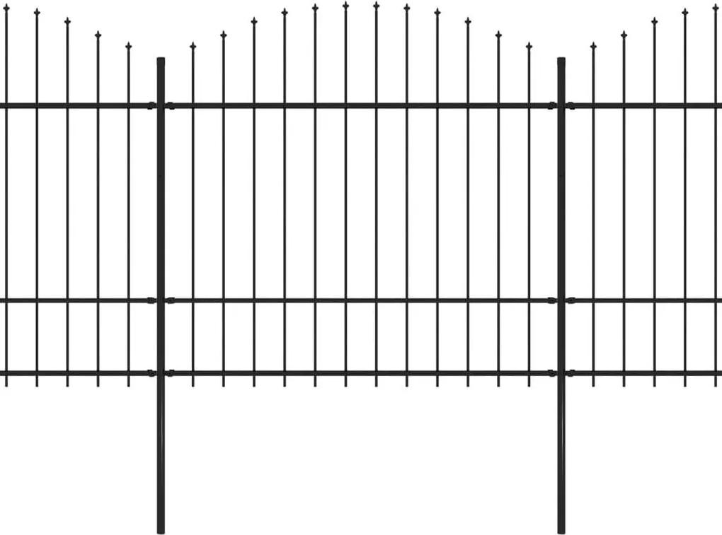 vidaXL Zahradní plot s hroty ocel (1,5–1,75) x 6,8 m černý [277742]