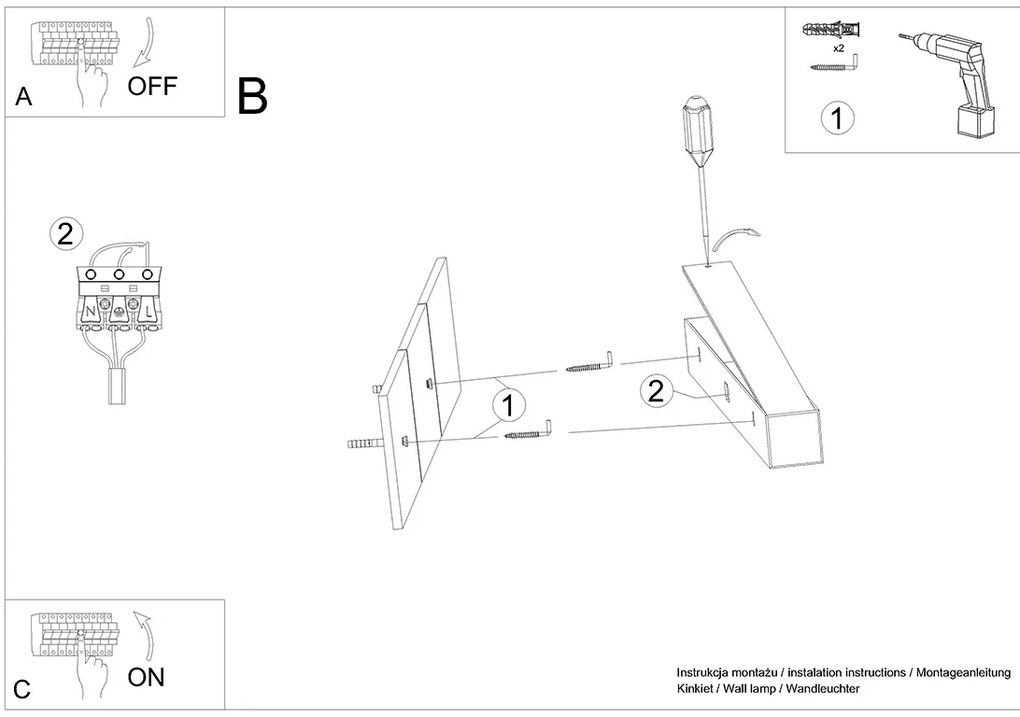 Nástěnné LED svítidlo Pinne 117, 1x LED 31w, 3000k, b