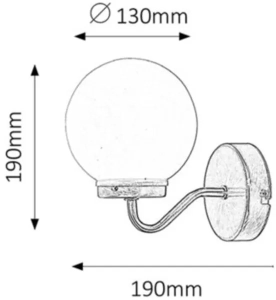 Rabalux 1302 - Koupelnové nástěnné svítidlo TOGO 1xE14/40W/230V IP44