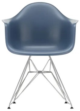 Eames Plastic Armchair DAR chrom mořská modrá bílé na tvrdou podlahu Vitra