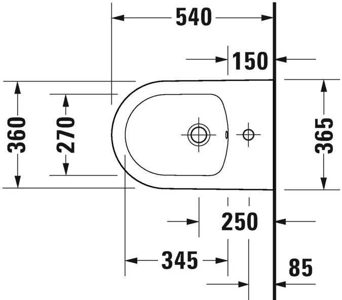 Duravit White Tulip - Závěsný bidet 540x365 mm, bílá 2293150000