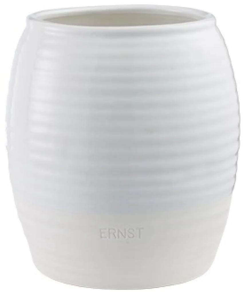 ERNST Bílá váza s matným dnem ERNST - 21 cm | BIANO