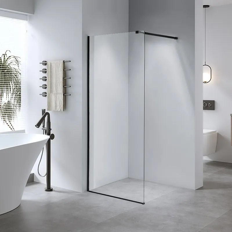 BPS-koupelny Sprchová zástěna Walk-in HYD-WI07 130 černá - bez vaničky