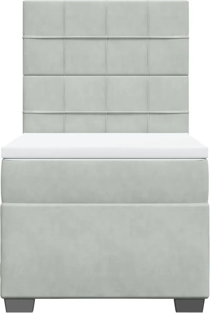 Box spring postel s matrací světle šedá 90x200 cm samet 3293110