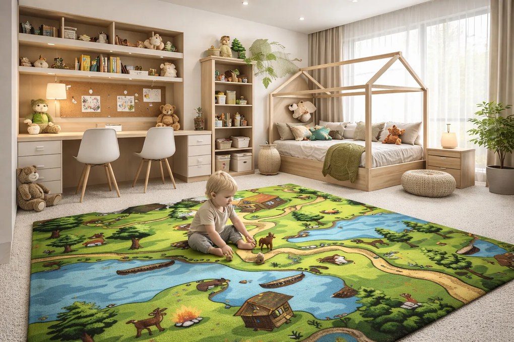 Vopi, Dětský kusový koberec Aljaška 5229, 80x120, vícebarevná, dětský pokoj