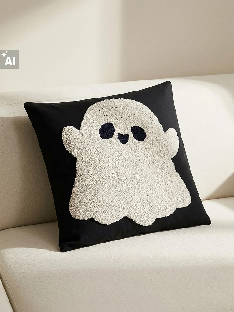 Sinsay - Halloweenský dekorativní povlak na polštář s plastickým motivem ducha - vícebarevná