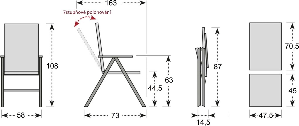 Doppler LUNA ACTIVE zahradní sedací souprava 6+1 šedá