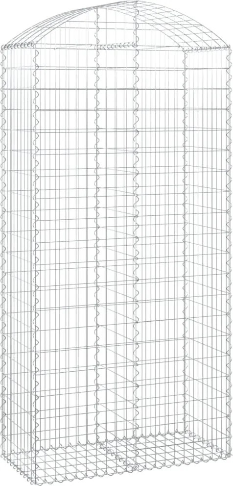 Klenutý gabionový koš 100 x 50 x 200/220 cm pozinkované železo 153440