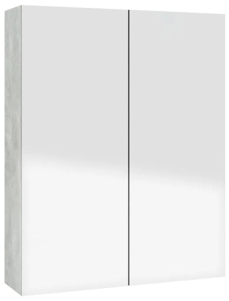 vidaXL Koupelnová skříňka se zrcadlem 60x15x75 cm MDF betonově šedá
