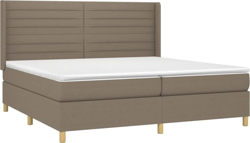 Box spring postel s matrací a LED taupe 200x200 cm textil 3138985