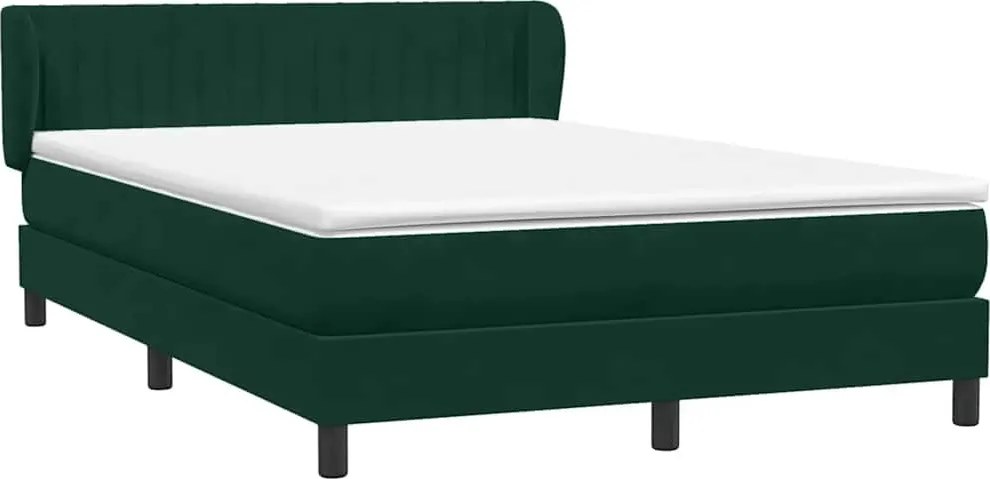 Box spring postel s matrací tmavě zelená 160x220 cm samet 3317742