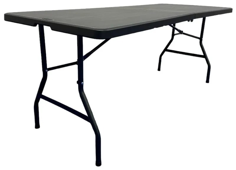 TENTino Skládací stůl 180x76 cm PŮLENÝ, černý, STL180P