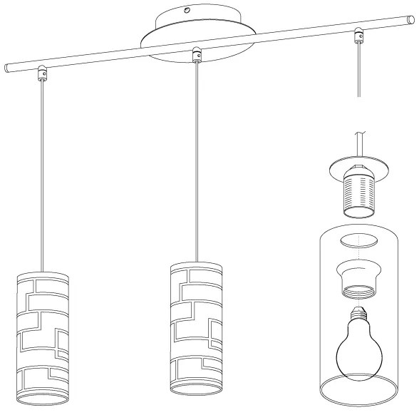 Eglo 92563 - Lustr na lanku BAYMAN 3xE27/60W/230V