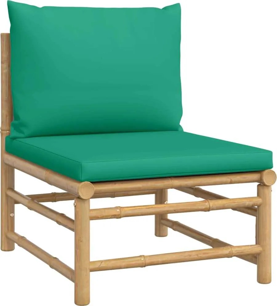 vidaXL 3dílná zahradní sedací souprava s poduškami bambus [3155172] Barva polštáře: Světle šedá