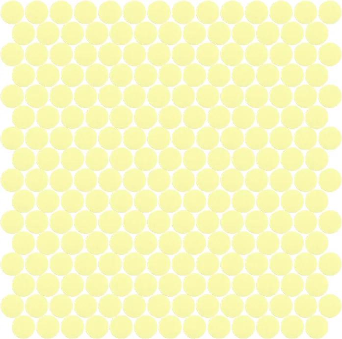 Hisbalit Obklad skleněná žlutá Mozaika 303B MAT kolečka  kolečka prům. 2,2 (33,33x33,33) cm - KO303BMH