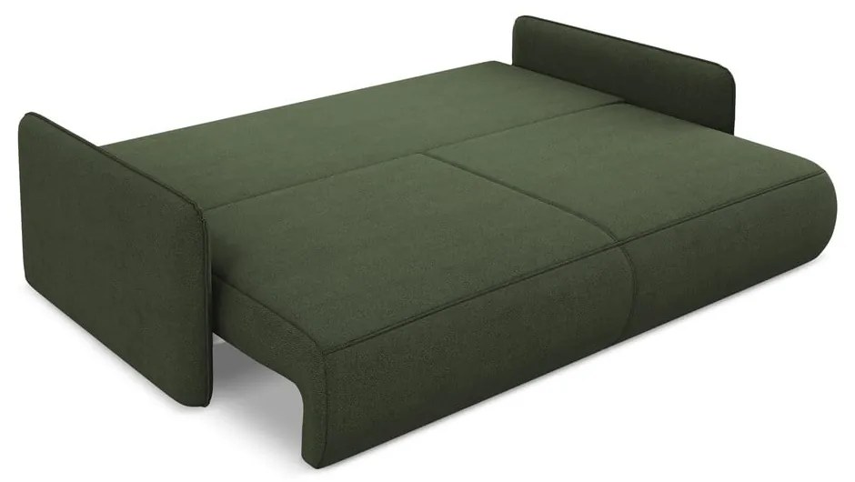 Zelená rozkládací/s úložným prostorem pohovka 216 cm Nanea – Makamii