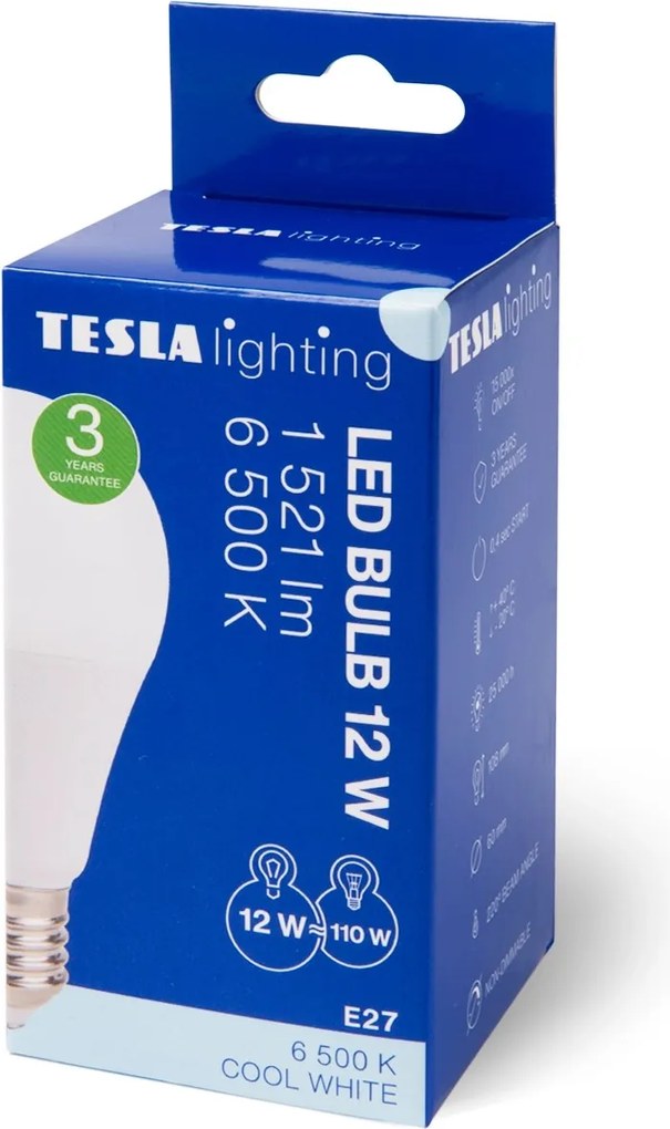 TESLA LED žárovka Bulb A60, E27, 12W, 230V, 1521lm, 25 000h, 6500K, 220°