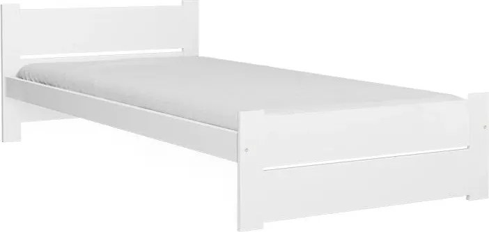 Postel IKAROS DOUBLE 80 x 200 cm, bílá Matrace: Matrace Deluxe 10 cm, Rošt: S laťkovým roštem