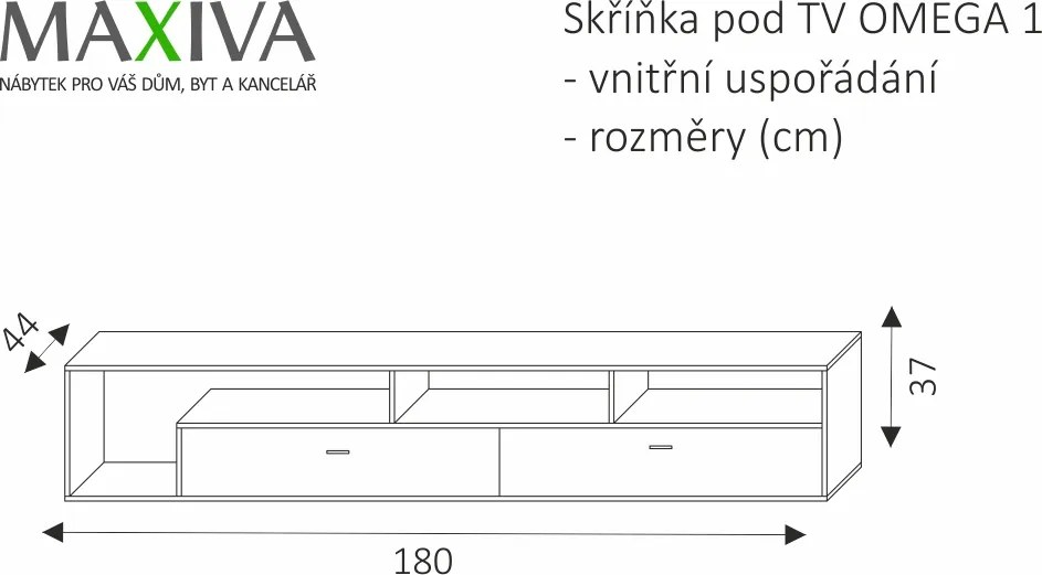 MAXIVA Obývací stěna - OMEGA, bílá/černá