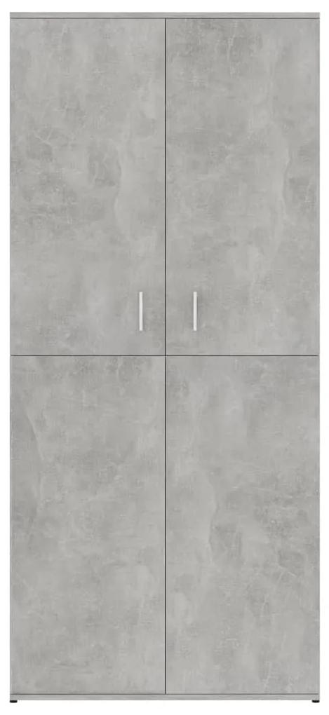 vidaXL Botník betonově šedý 80 x 39 x 178 cm dřevotříska
