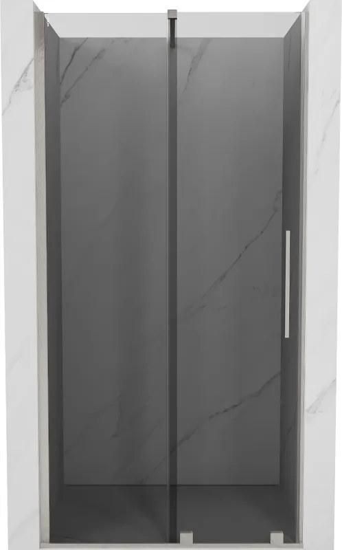 Mexen Velar, posuvné sprchové dveře do otvoru 90 cm, 8mm šedé sklo, broušená ocel, 871-090-000-41-97