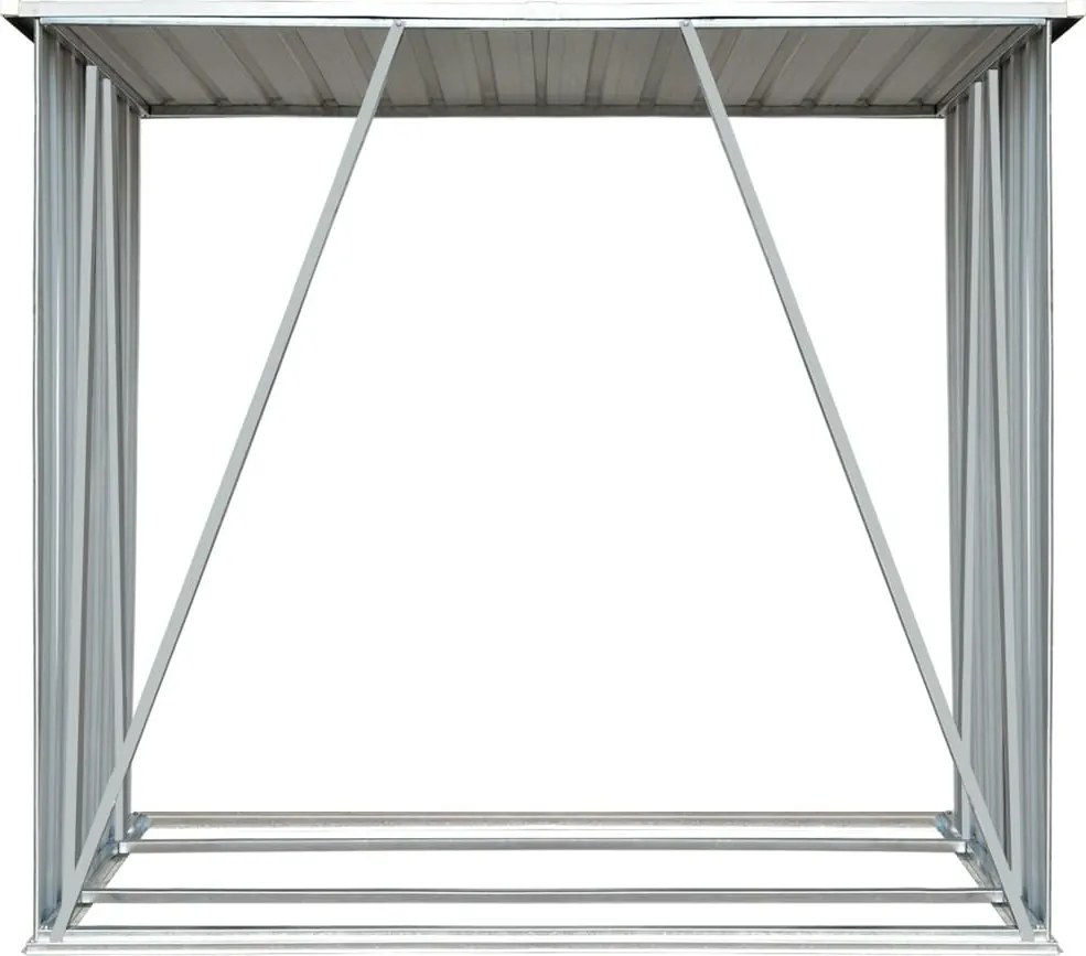 vidaXL Zahradní kůlna na dříví pozinkovaná ocel 163x83x154 cm [47091] Barva: Šedá