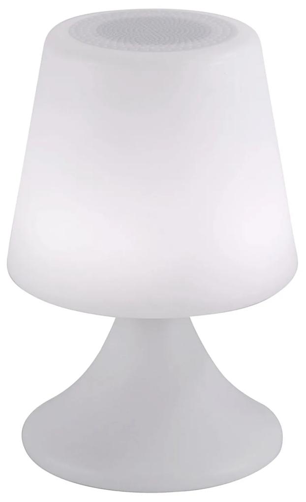 Stolní lampa PAUL NEUHAUS LED bateriové svítidlo, 5W Bluetooth reproduktor, bílé, RGB LD 19871-16