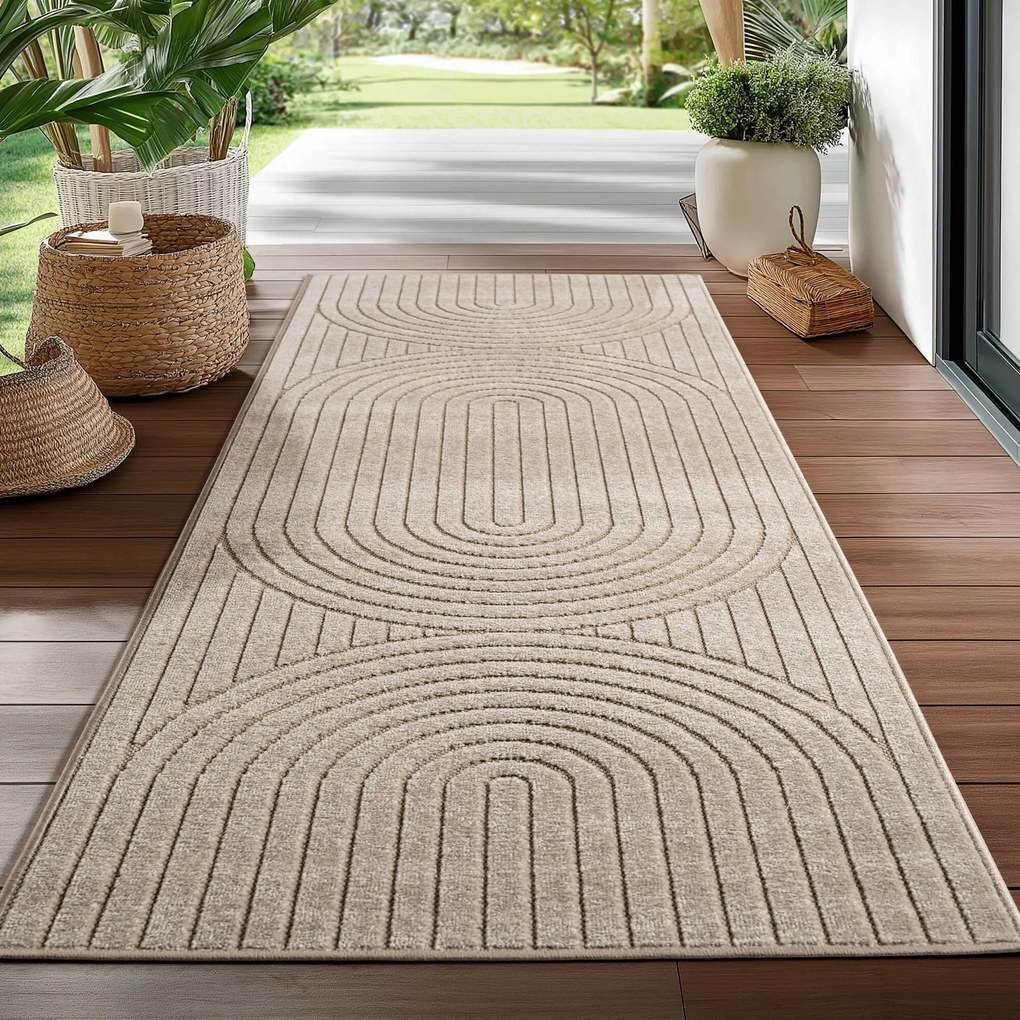 Ayyildiz, Kusový koberec Nova 1201 beige - na ven i na doma, 140x200, béžová, chodba / předsíň