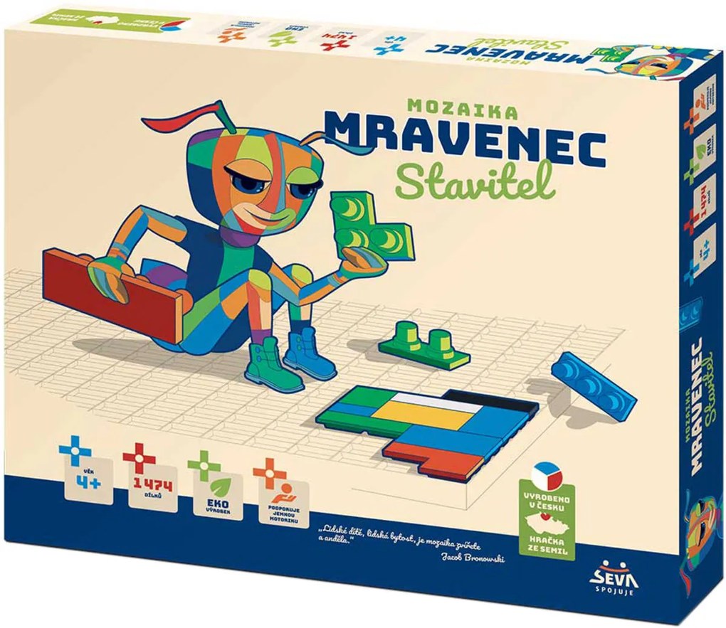 SEVA Mozaika Mravenec stavitel STAVEBNICE 1474 dílků 10