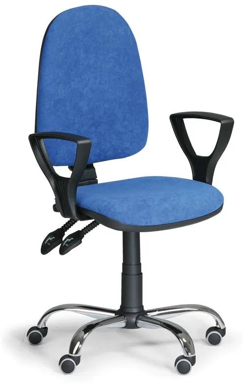 EUROSEAT Kancelářská židle TORINO s područkami, asynchronní mechanika, modrá