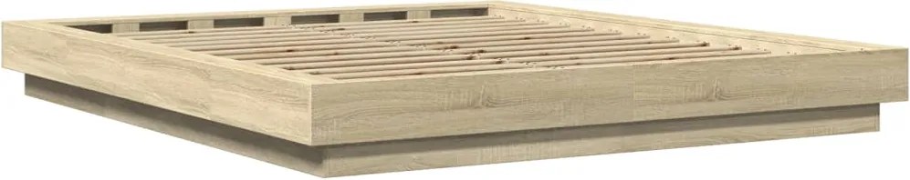 Rám postele s LED osvětlením dub sonoma 150 x 200 cm kompozit 3281093