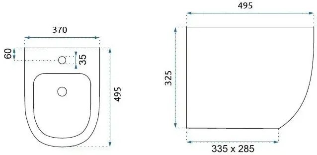Závěsný bidet REA CARLO MINI, černá lesk