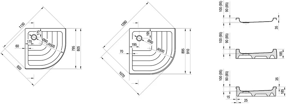 Ravak RONDA PU 80 x 80 cm A204001120 sprchová vanička
