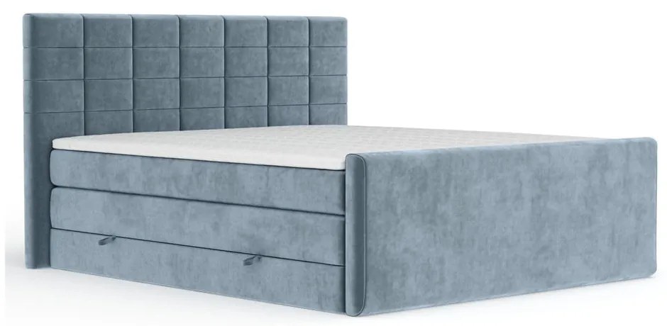 Modrá boxspring postel s úložným prostorem 160x200 cm Ava – Maison de Rêve