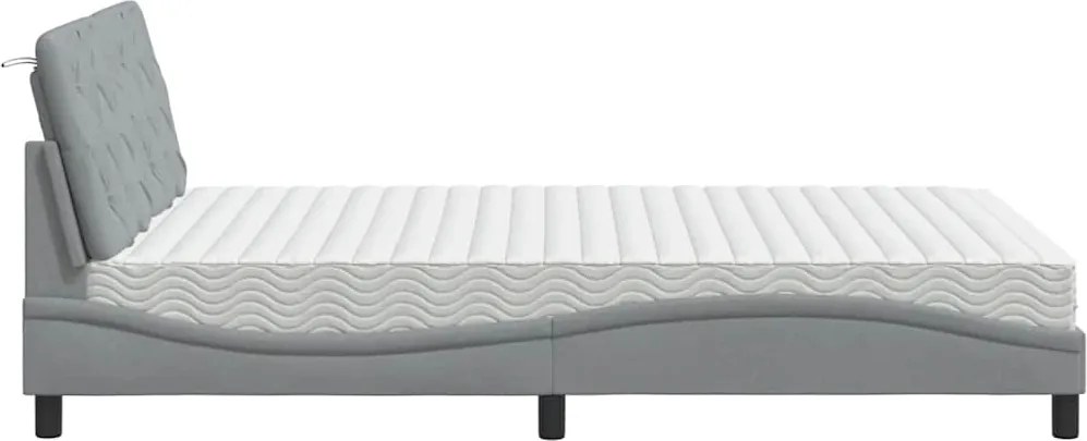 Postel s matrací světle šedá 120 x 200 cm textil 3310727