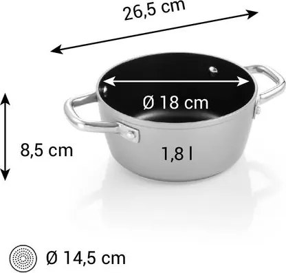 TESCOMA Kastrol GrandCHEF+ ø 18 cm, 1,8 l