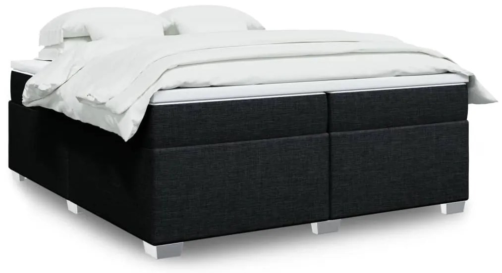 Box spring postel s matrací černá 200x200 cm textil 3285160