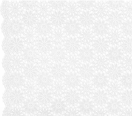 Běhoun na stůl š.50cm metráž FL-2944 White, šířka 50 cm, květinky bílé,IMPOL TRADE
