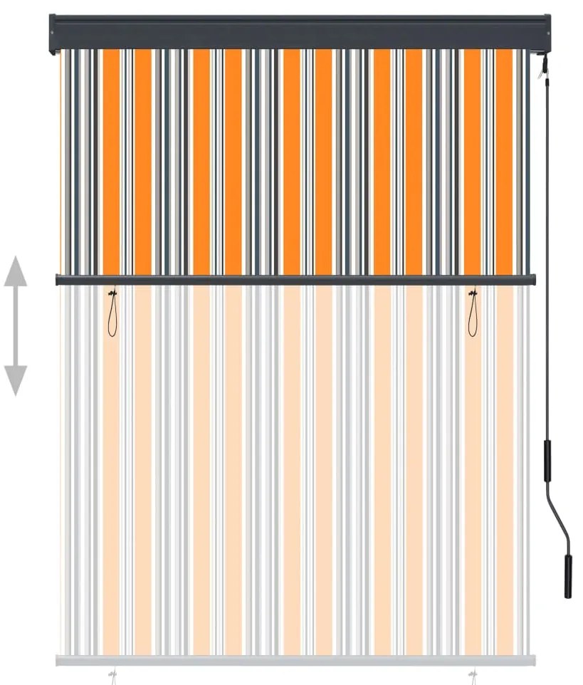vidaXL Marketos Venkovní roleta 120 x 250 cm žlutomodrá