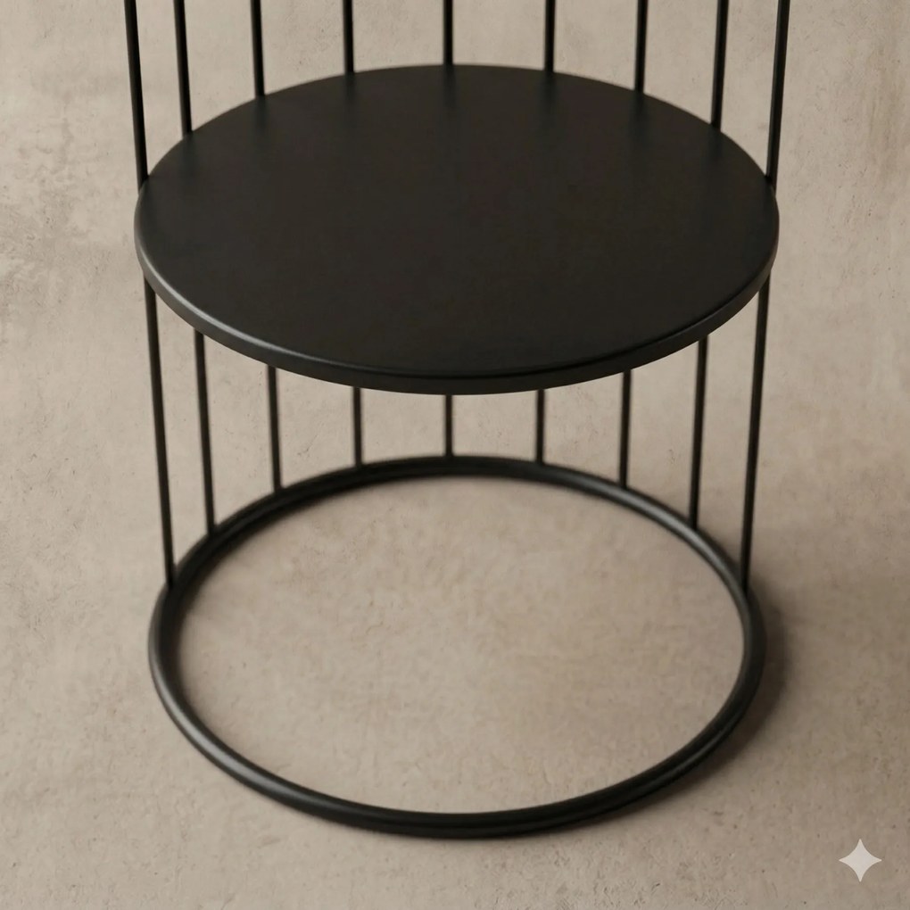 Kulatý konferenční stolek RODA z kovu s policí, 52 cm