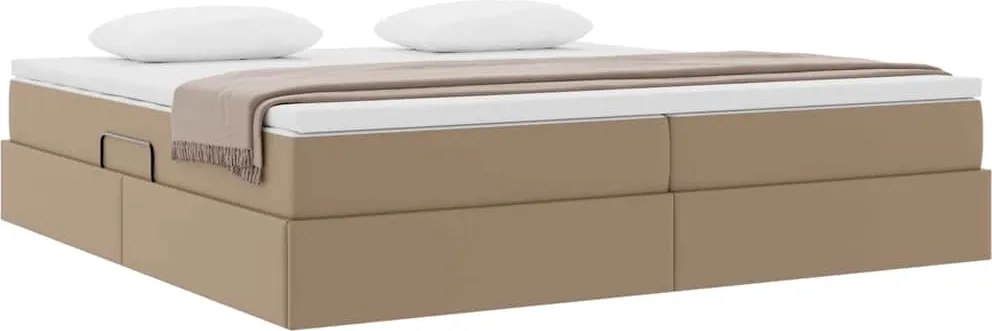 Postel s úložným prostorem a matrací Cappuccino 200 x 200 cm 3370181