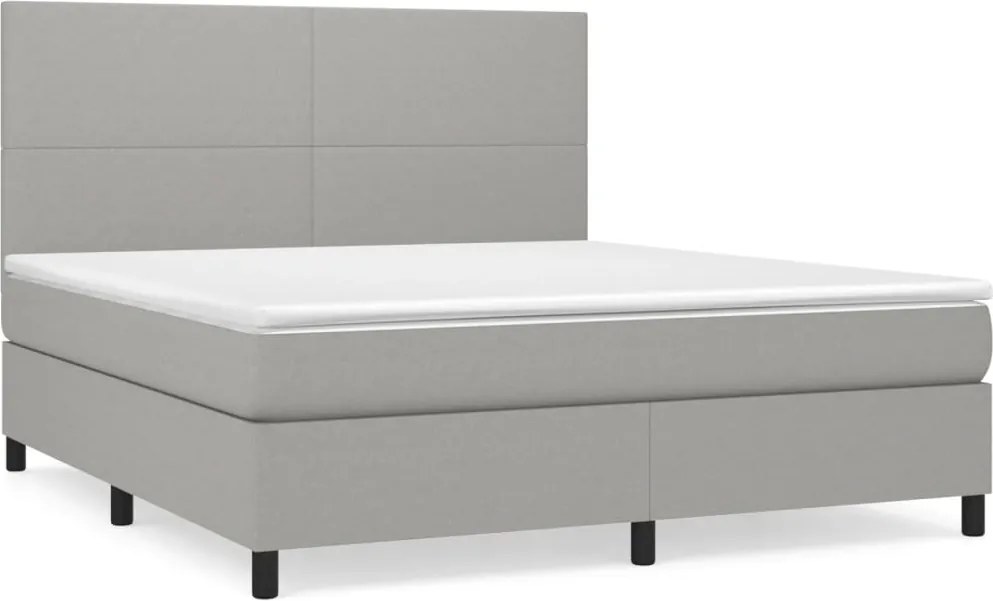 Box spring postel s matrací světle šedá 180 x 200 cm textil 3141633