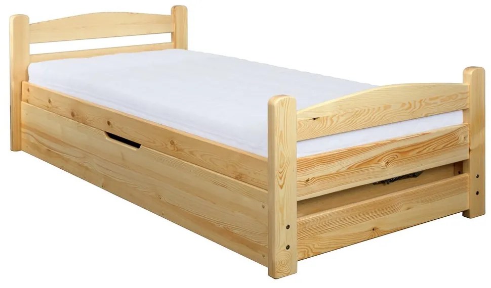 Drewmax Borovicová postel LK144 90 x 200 cm - šedé