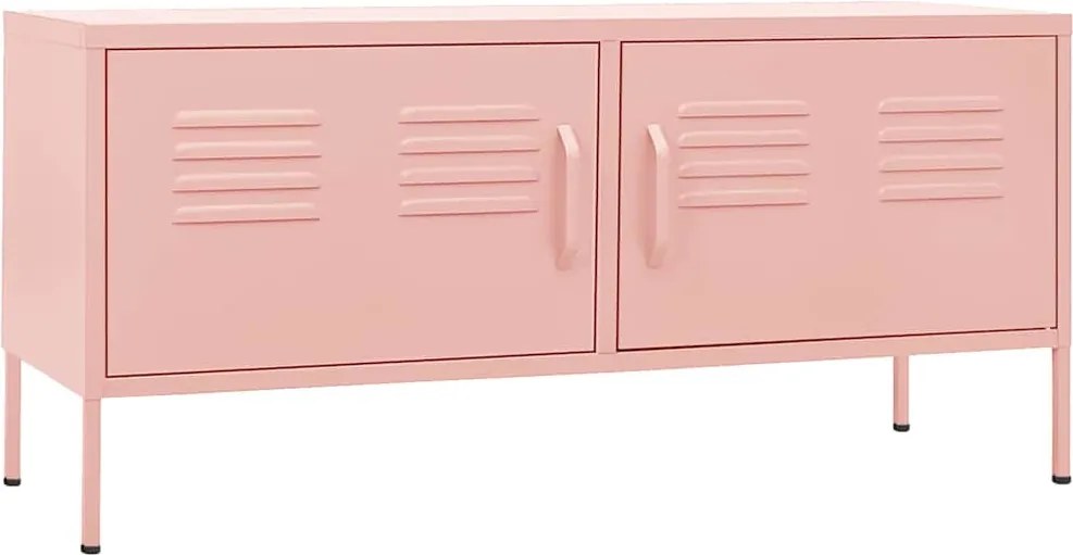 TV skříňka růžová 105 x 35 x 50 cm ocel 336229