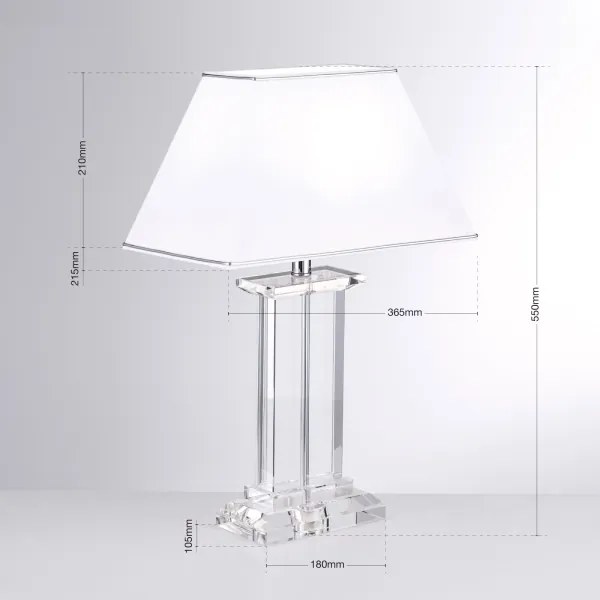 Orion LA 4-1202 - Křišťálová stolní lampa VERONIQUE 1xE27/60W/230V bílá/čirá