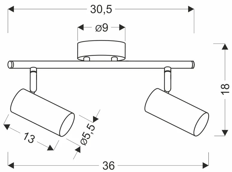 Bílé stropní svítidlo Colly pro žárovku 2x GU10  - Candellux