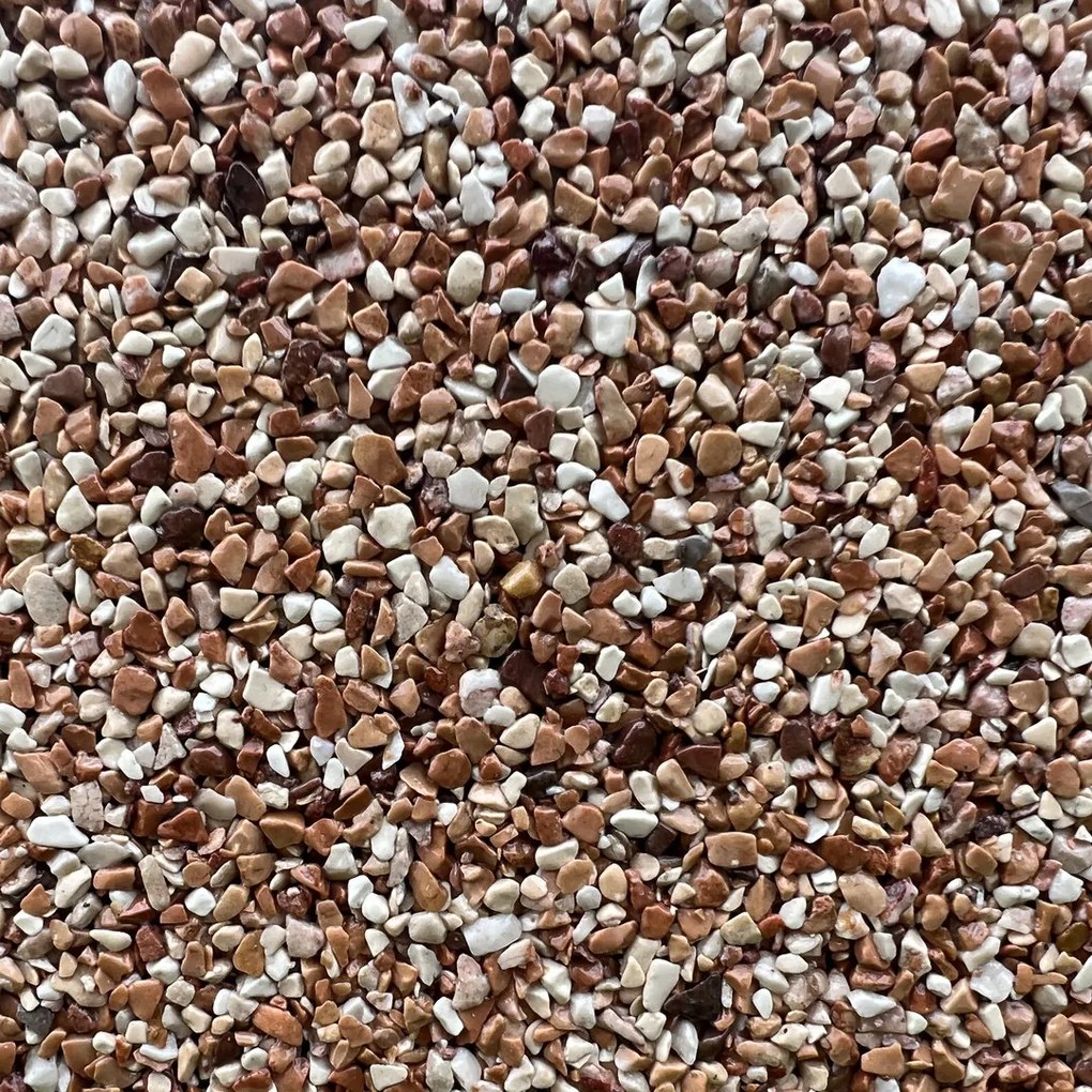 Báča Beton Kamenný koberec na podlahu Breccia Pernice Frakce: Střední (1 – 4 mm), vydatnost setu 1,8 m², Doporučené použití v: interiéru - dvousložková epoxidová pryskyřice